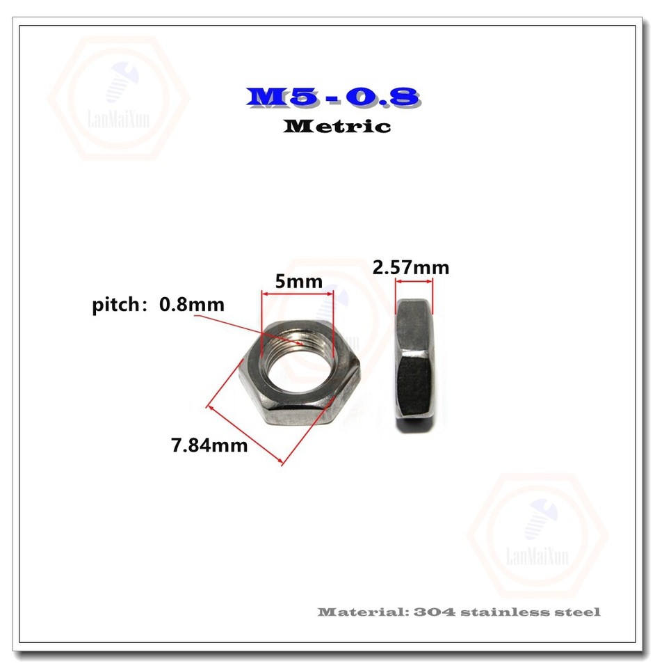 M2 M3 M4 M5 M6 M7 M8 M9 M10 M12 M14 M15 304 Stainless Steel Hex Nut ...