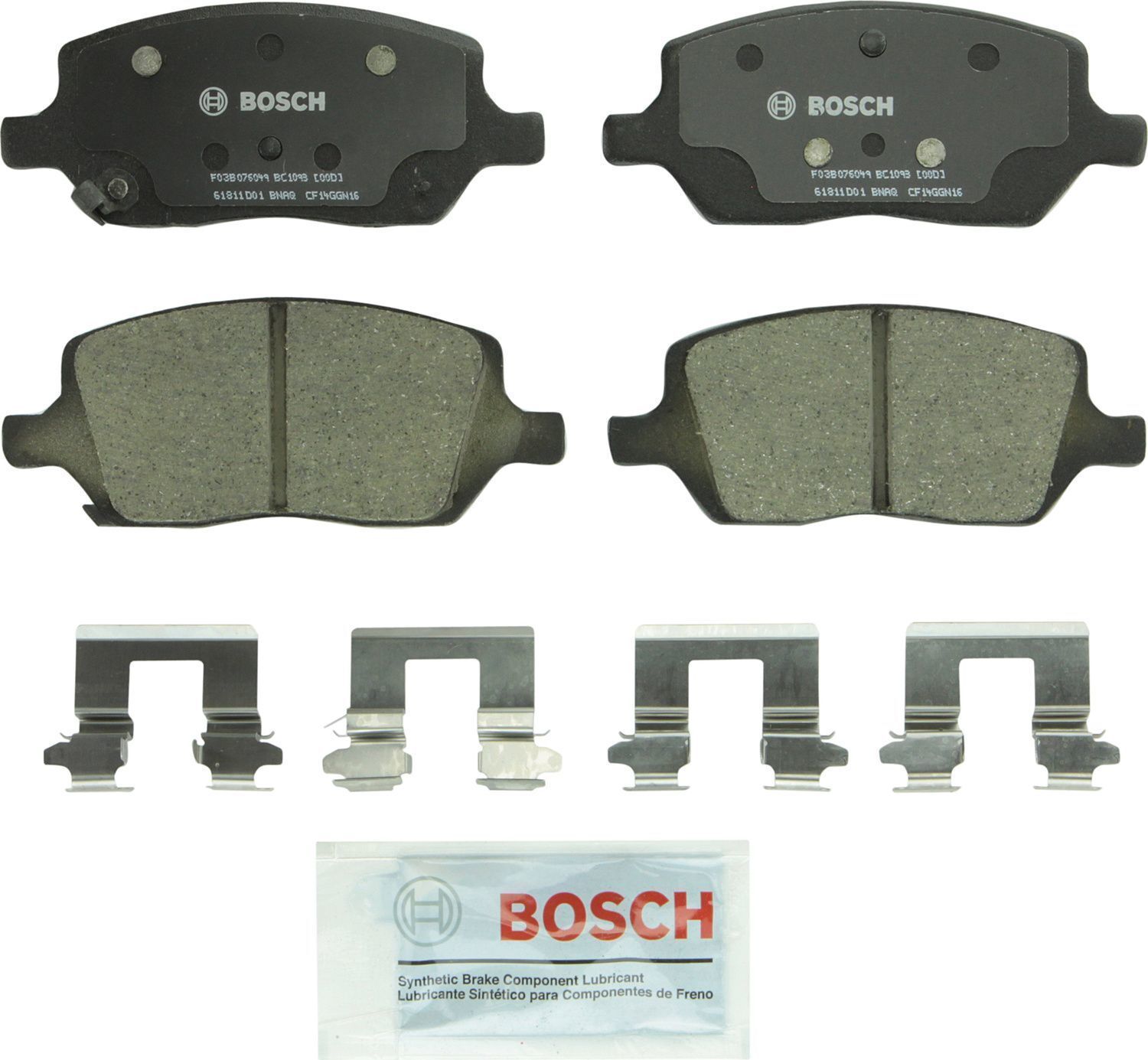 Disc Brake Pad Set-QuietCast Ceramic Brake Pads with Hardware Bosch ...