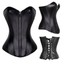 Women‘s Black Waist Training Corset Steampunk Gothic Basque Bustier ...