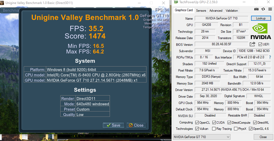 MSI Nvidia Geforce GT 710 2GB DDR3 DVI / HDMI / VGA FANLESS | eBay