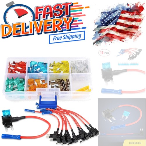 12V Fuse Tap Adapter Pack with Mini Blade Fuses - Perfect for Cars ...