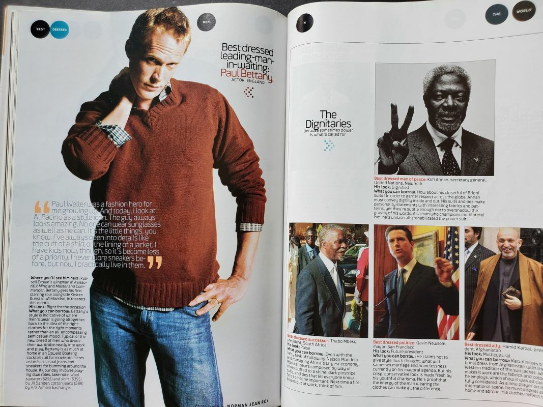 2004 Esquire mag Paul Bettany Drea de Matteo Anna Friel Paul Rudd ...