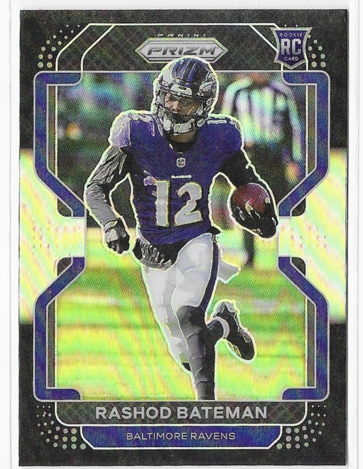 2021 Panini Chronicles Prizm Black Silver Prizm Rashod Bateman Rookie ...