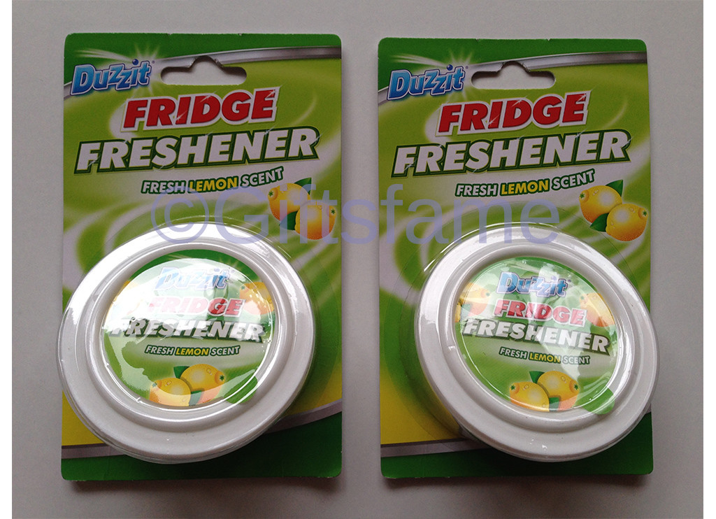 1-2 Duzzit Fresh Lemon Scented Fridge Refrigerator Room Air Freshner ...