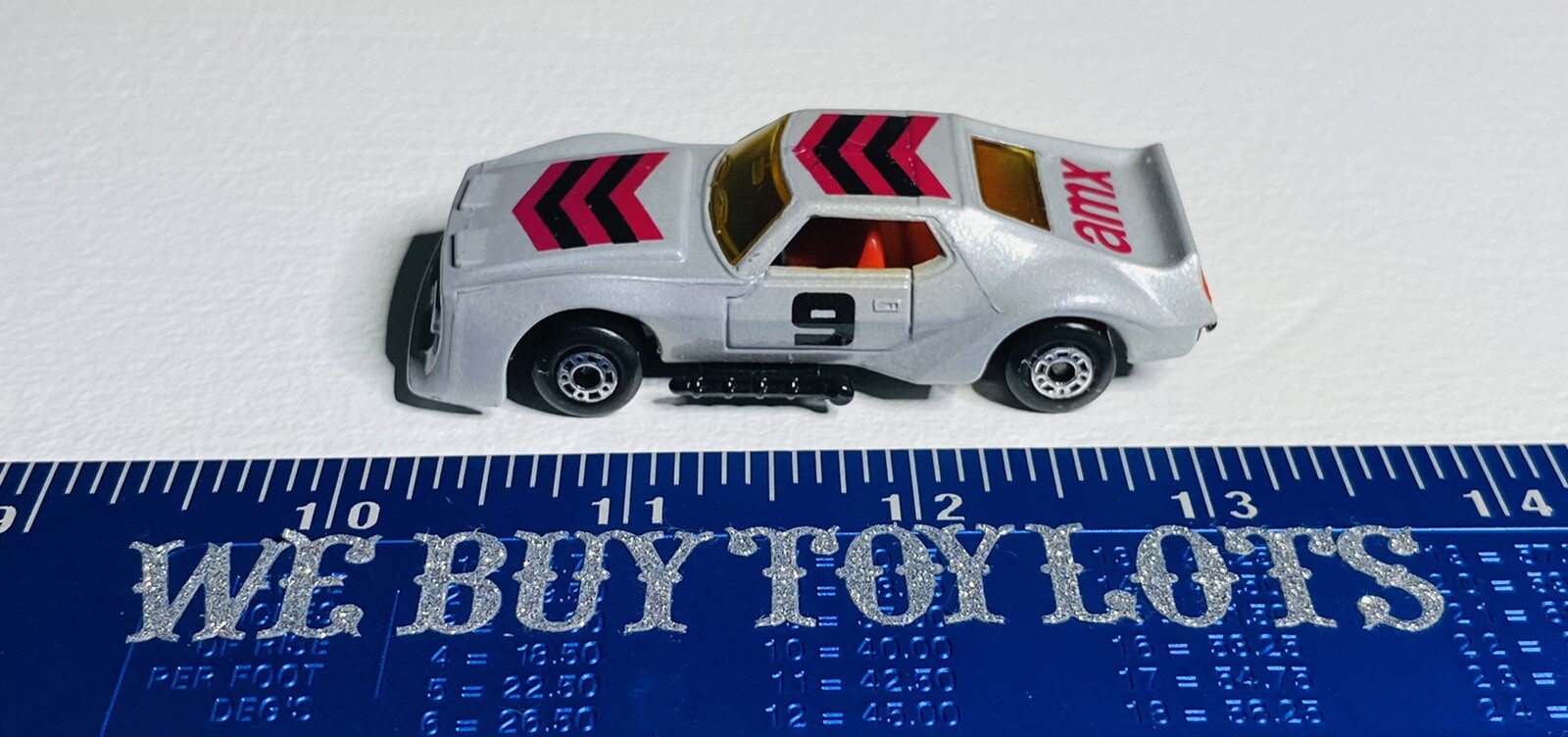 Matchbox AMC AMX Pro Stocker Widebody #9 Grey IMSA Racer Red Black ...