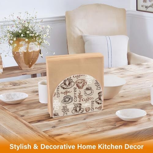 Napkin Holder for Table Coffee Brown Coffee Cup Retro Acrylic Napkin ...