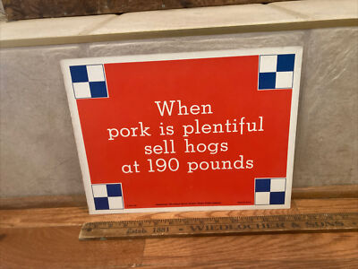 Vintage PURINA Farm Feed Cardboard Advertising Poster Sign 14”x11” 1956 ...