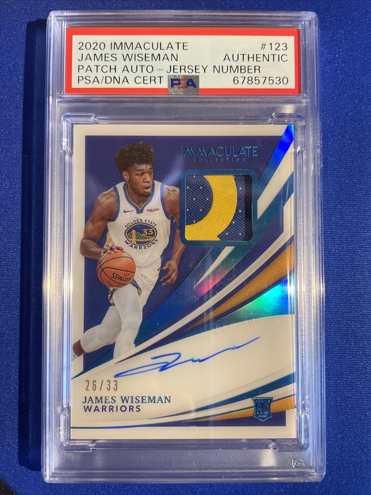 2020-21 Immaculate JAMES WISEMAN #123 Rookie RC Patch Auto /32 TRUE RPA ...