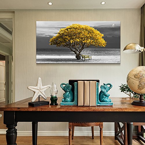 wall art for living room Decorations 24inchx48inch(60cmx120cm) Yellow ...