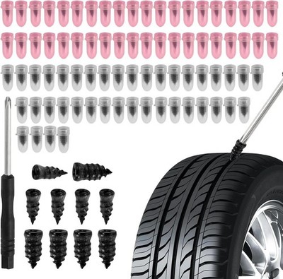 60 Pcs Tire Repair Rubber Nail Screw Tire Plugs Quick Puncture for Car ...