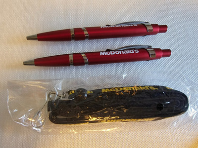 Vintage McDonald's Promotional Black Lanyard & 2 Red Pens Swag | eBay