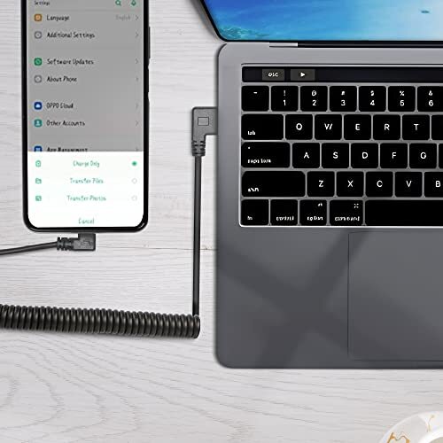 Micro USB Coiled Cable,Left Angle Micro USB Male to Right Angle USB A ...