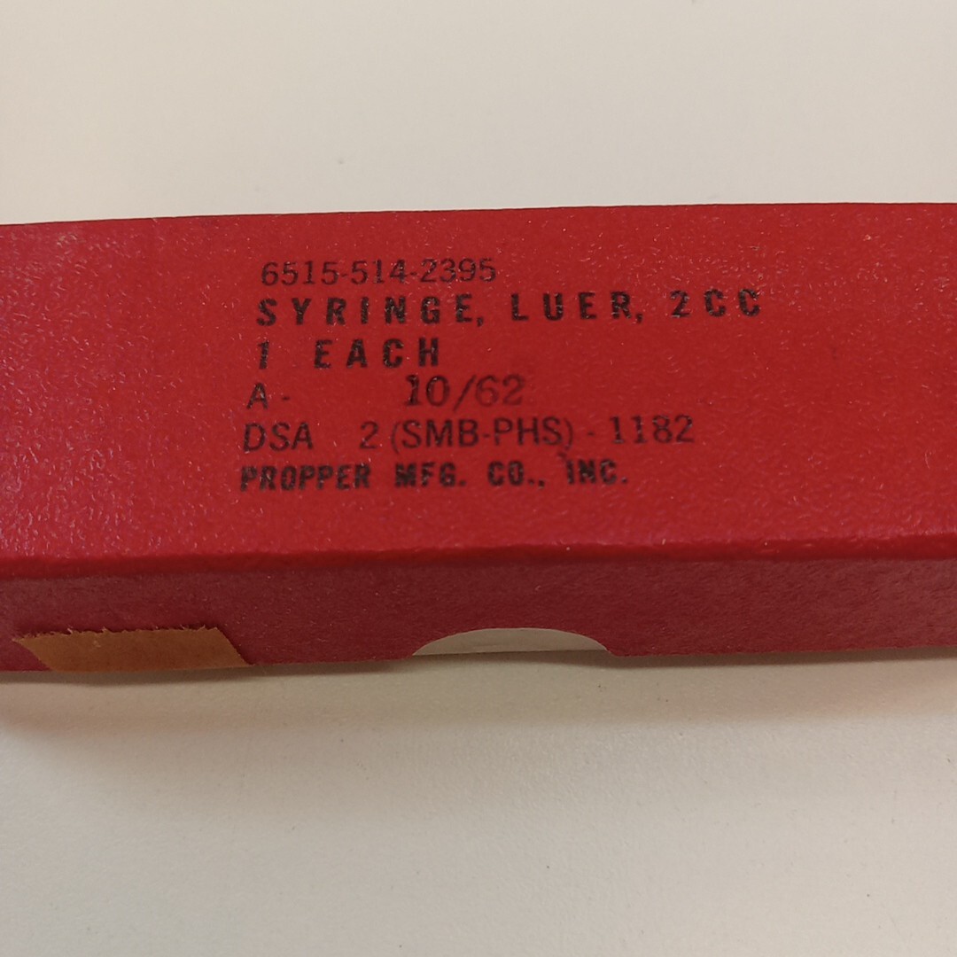 Vintage Glass Syringe Luer 2cc Original Package Propper Trophy 1960's ...