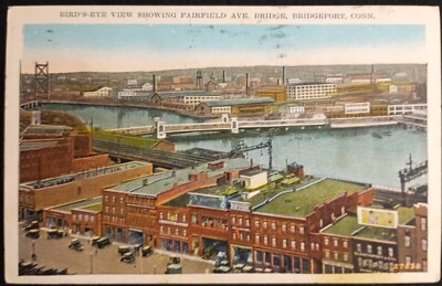 Bridgeport Connecticut CT Fairfield Ave Bridge Aerial Birds Eye View ...