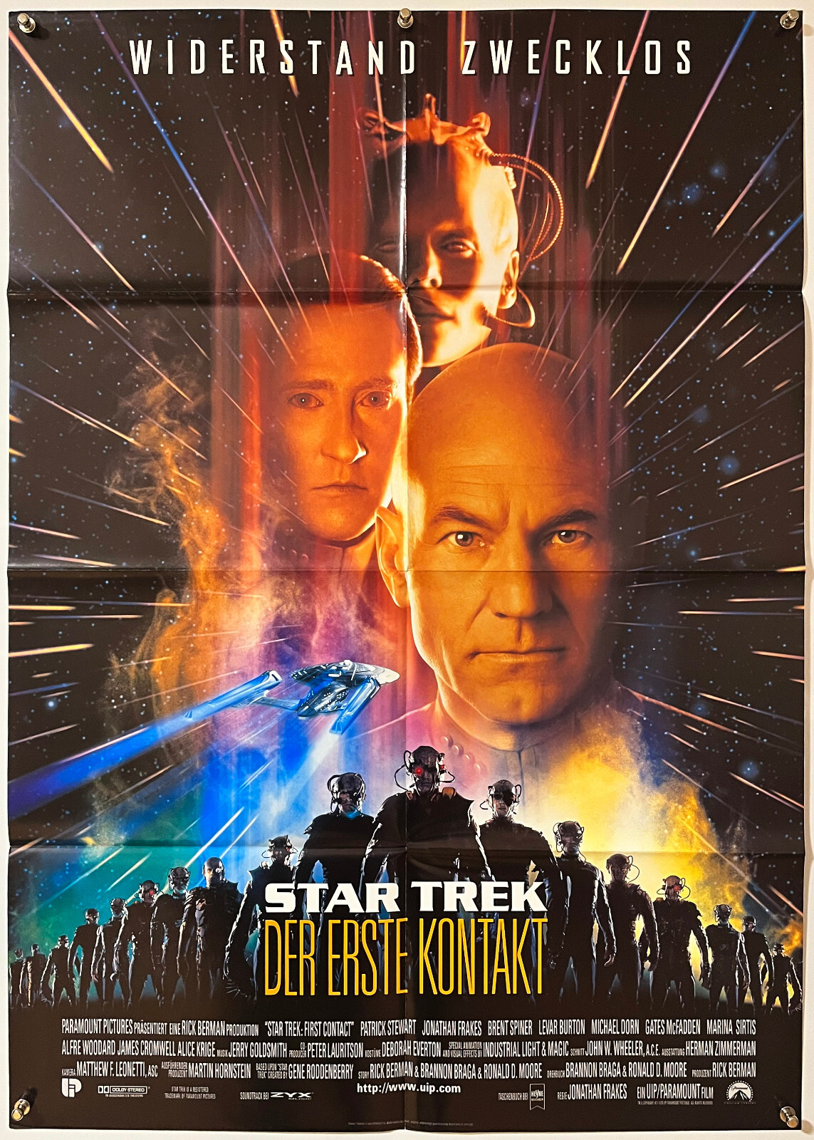 Picard STAR TREK: FIRST CONTACT original vintage 1 sheet movie poster ...