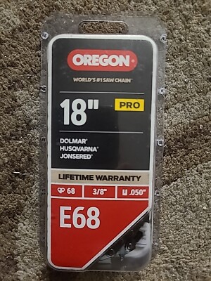 Oregon E68 PowerCut 18" 0.050 Gauge 3/8" Pitch Pro Chainsaw Chain NEW ...