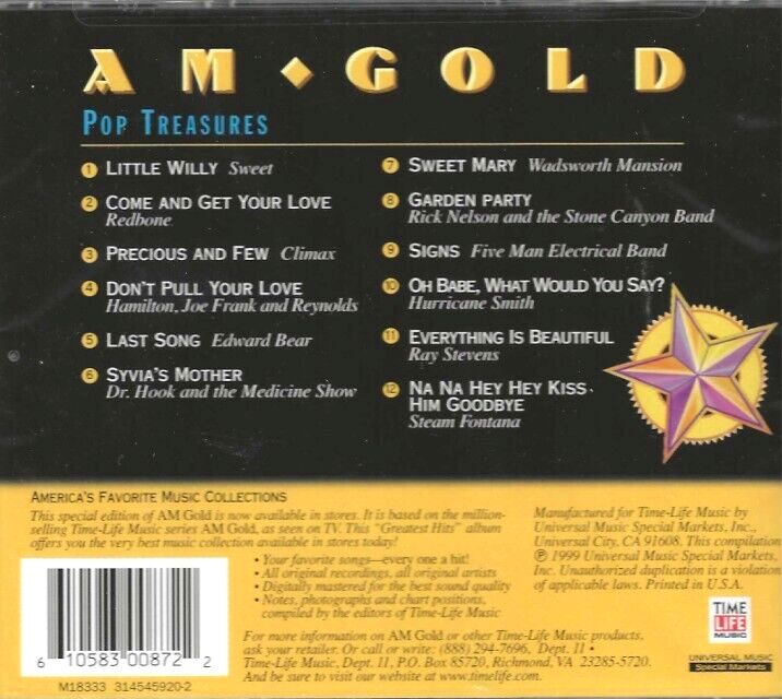 AM Gold Pop Treasures Radio Hits 1969-74, NEW! CD, Time Life Music ...