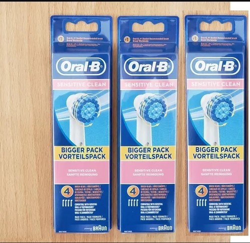 12 Packs Sensitive Clean Replacement Toothbrush Brush Heads for Oral-B ...
