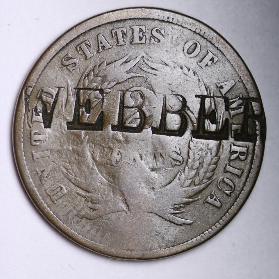 1868 Two Cent Piece COUNTERSTAMP WEBBER FREE SHIPPING E133 ANM | eBay