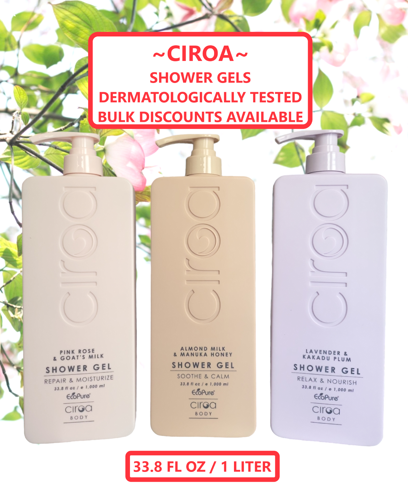 Dermatologically Tested CIROA SHOWER GEL W EcoPure Packaging | eBay