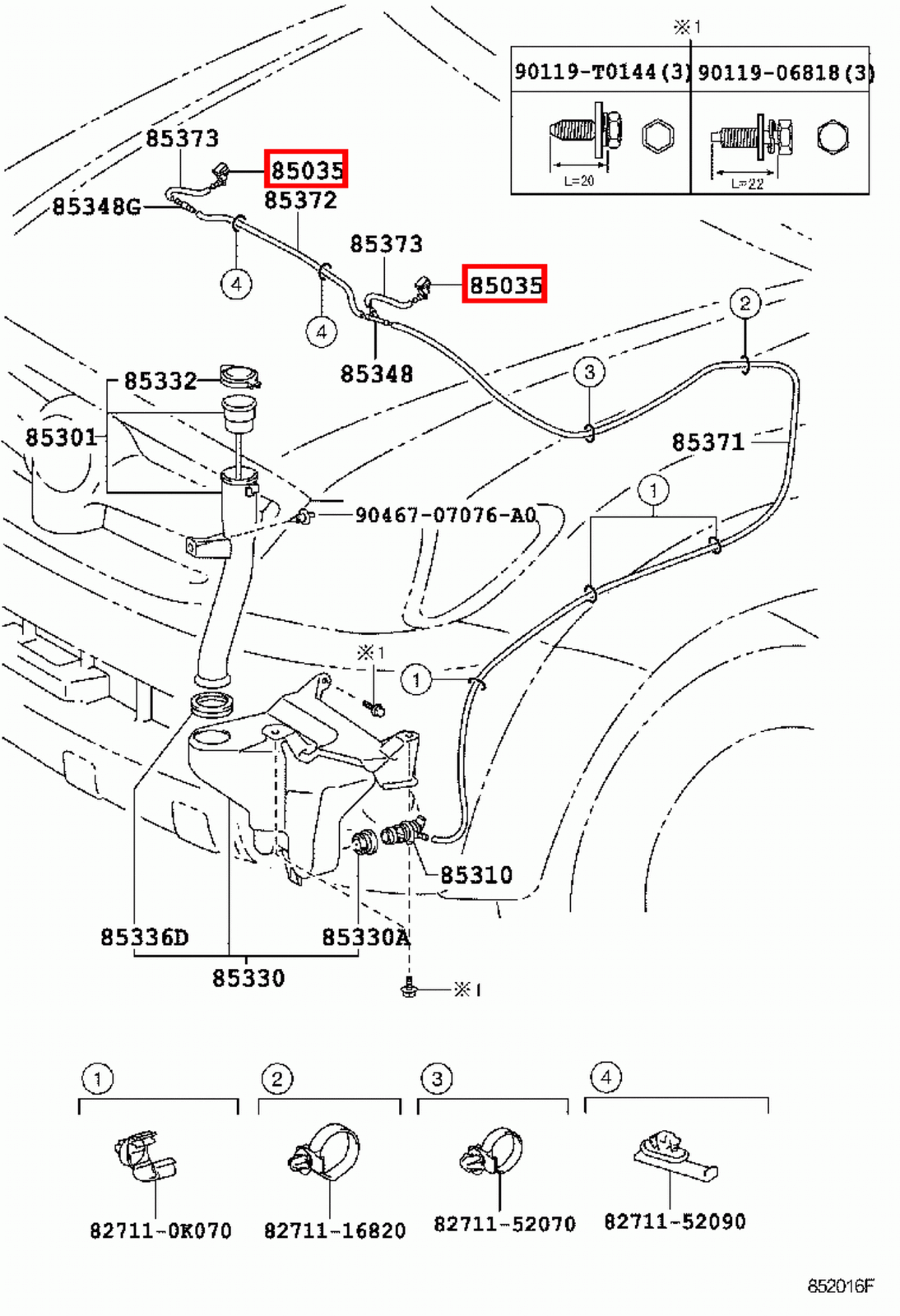 Genuine Toyota Hilux KUN25 KUN16 KUN15 Windscreen Spray Washer Jet ...