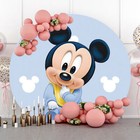 Round Baby Shower Mickey Mouse Backdrop Birthday Party Background ...