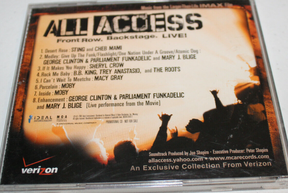 All Access IMAX Motion Picture Soundtrack (CD 2001, MCA) Sting, Macy ...
