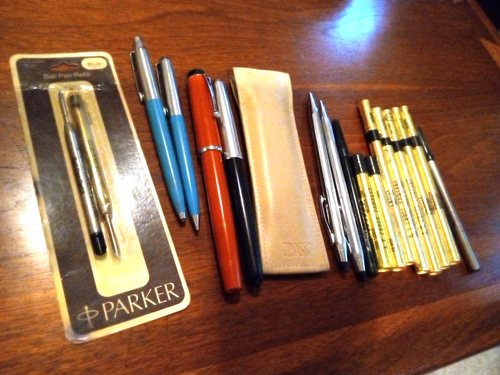 Vintage Lot of Pens & Pencils, Fountain Pens, Parker, Cross - Refills ...