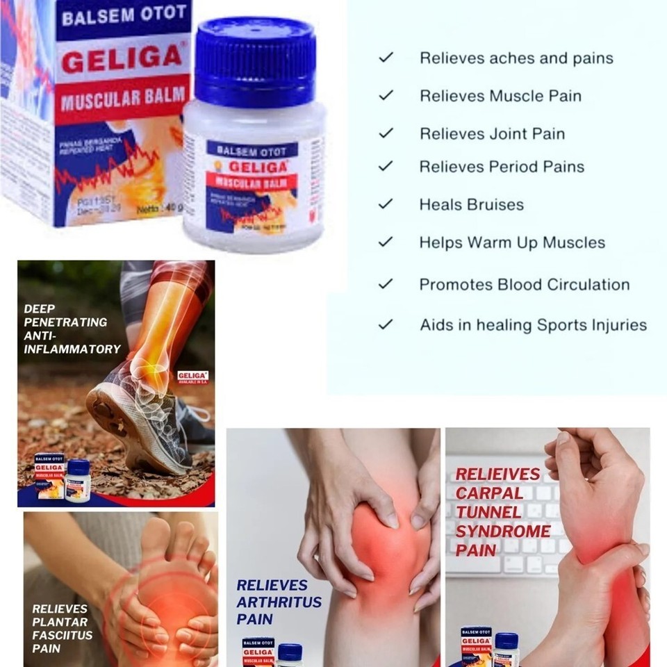Geliga Muscular Balm Balsem Otot 20g Neck Muscle Pain Relief Free ...
