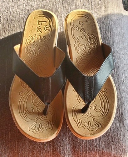 BOC Born Concept Black Thong Flip Flops/Sandals Faux Leather Women’s Sz ...