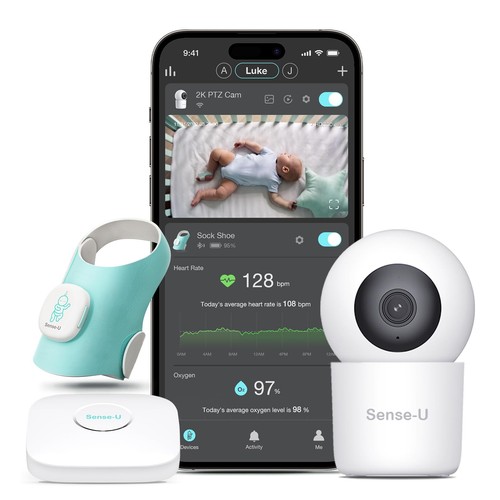 Baby Sock Shoe Bundle Smart Baby Monitor: Sock Shoe Plus 2K PTZ Camera ...