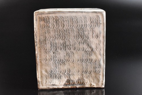 U7504: Japanese Mishima-ware pattern inlay sculpture FLOWER VASE ...
