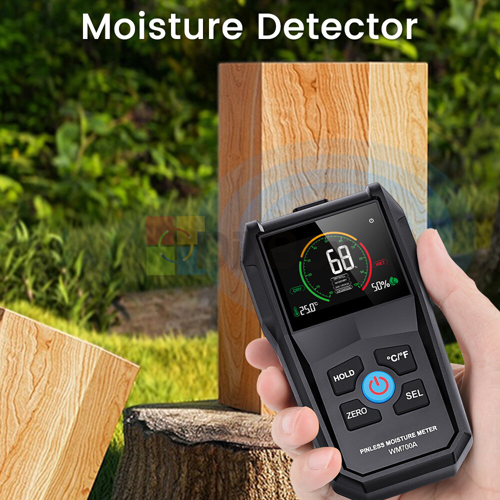 Digital Pinless Moisture Meter Hard/Softwood Humidity Detector Wood ...