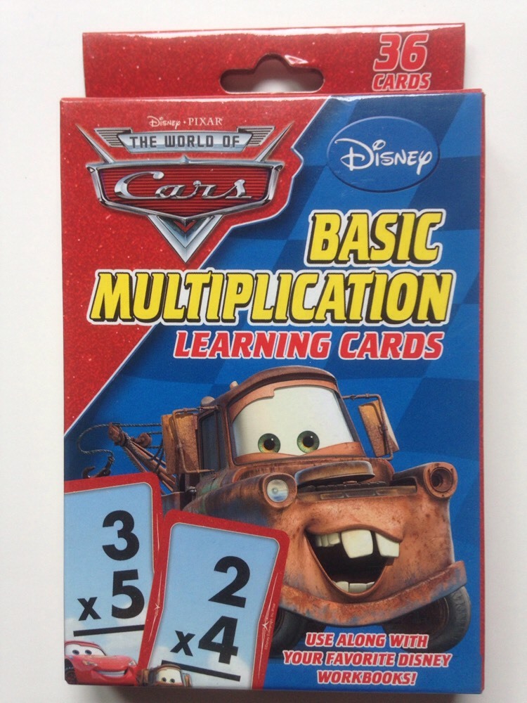 Disney Pixar The World Of CARS Basic Multiplication Learning Cards Math ...