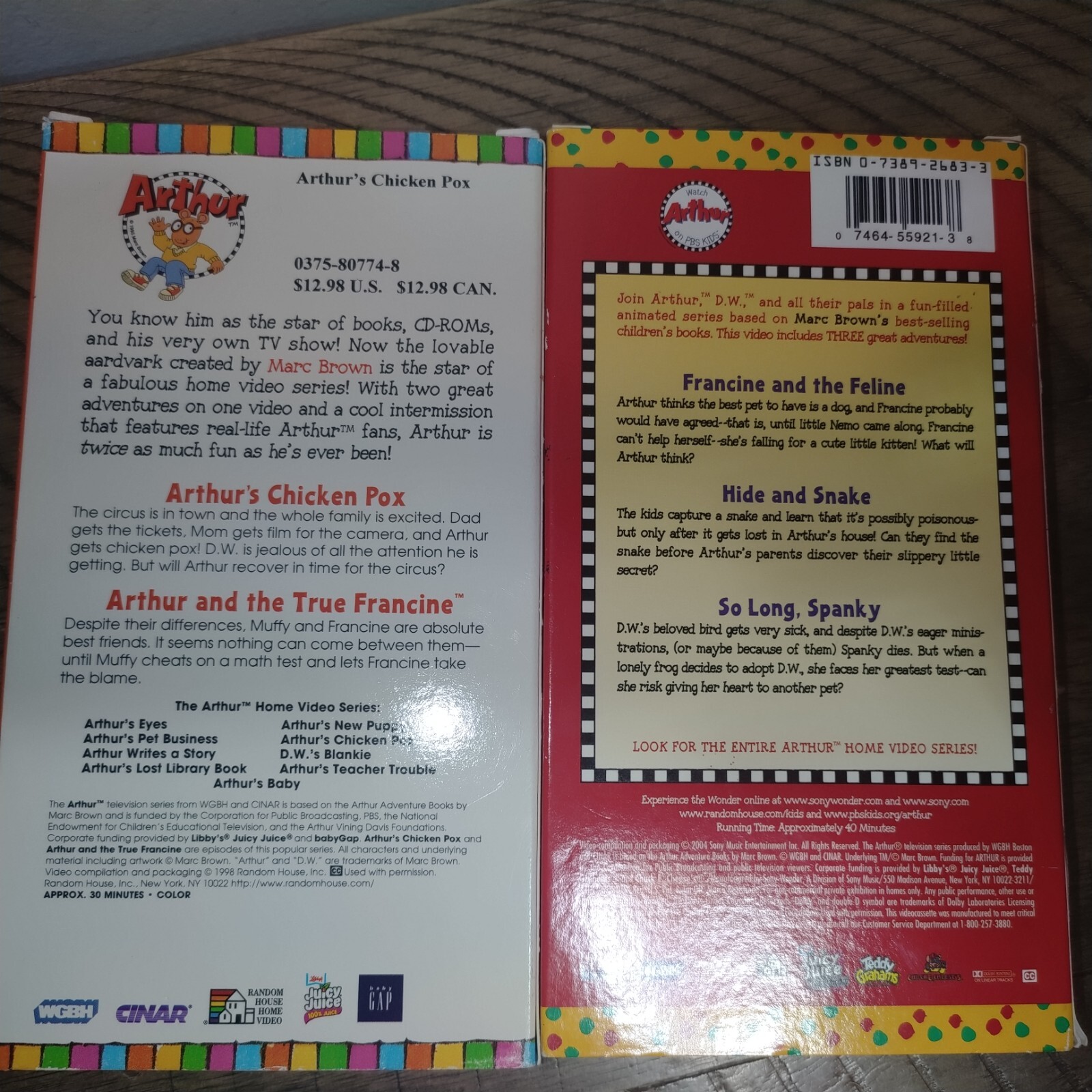 Vintage Arthur VHS Cassette Tapes from PBS Kids Lot Of 8 | eBay