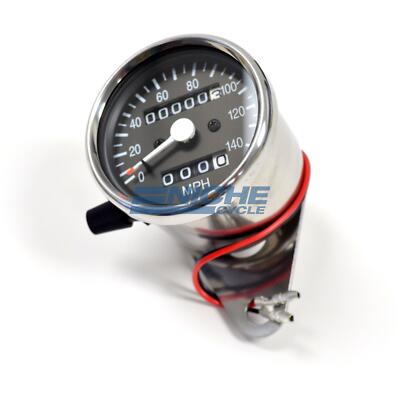 Mini Universal Motorcycle Mechanical 140 MPH Trip Speedo Speedometer ...