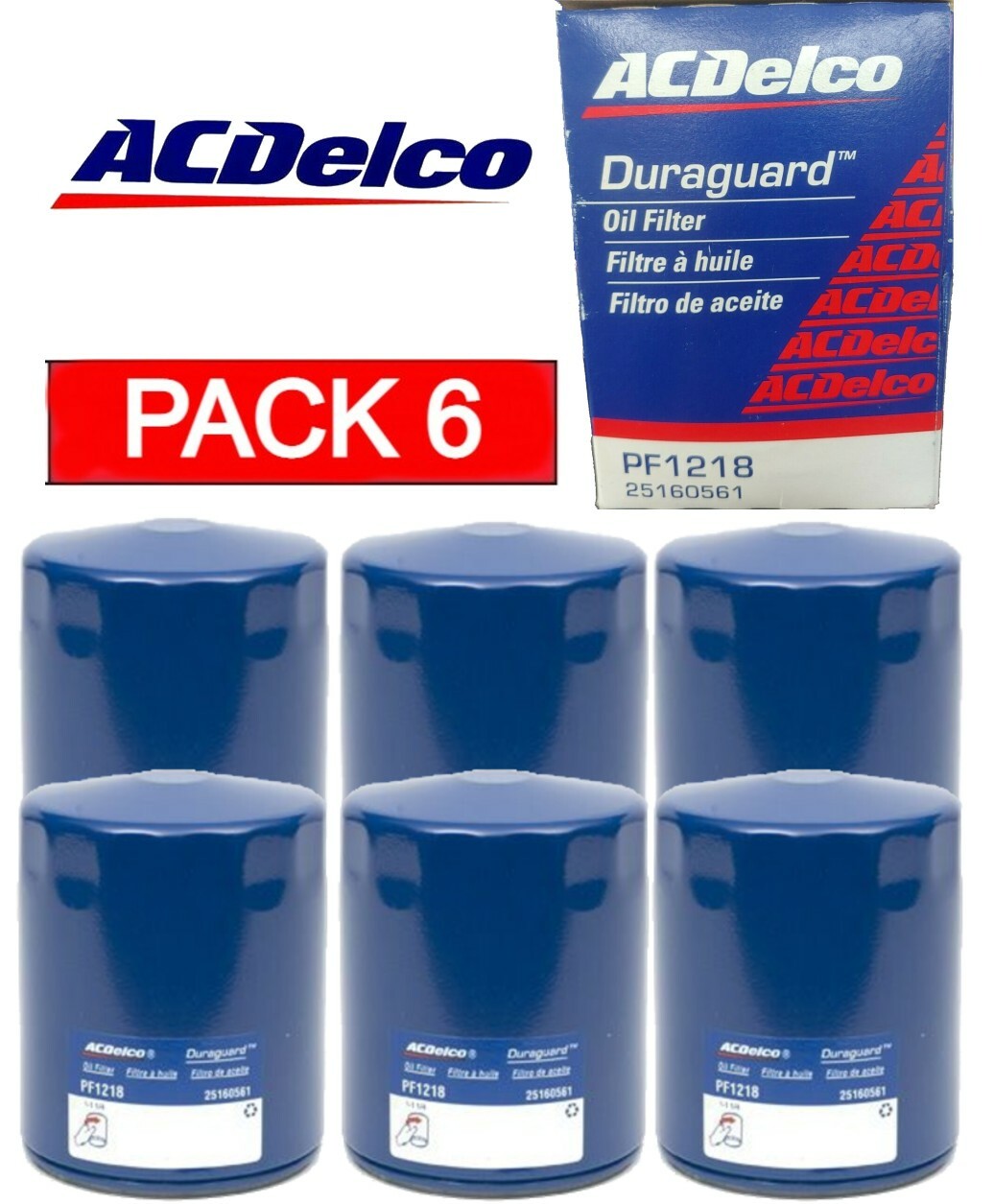 ACDelco Professional PF1218 Engine Oil Filter | 6 Set | Paper | 1 Year ...