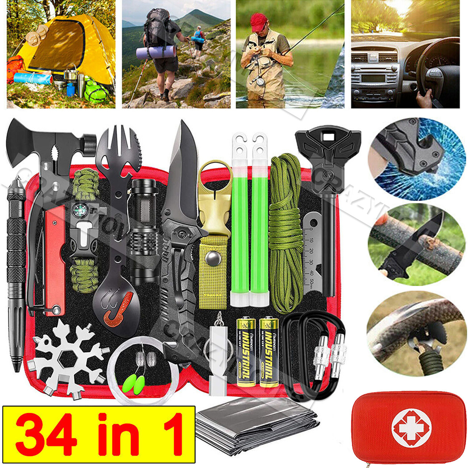 Tactical Emergency Survival Kit Outdoor Sports Tactical Hiking Camping ...