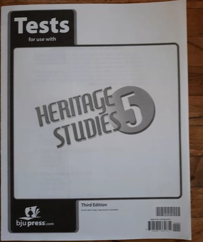 Bob Jones Heritage Studies 5 tests 9781591665731 | eBay