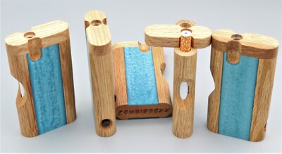 Zombieboxx Wood Dugout Epoxy Handcrafted in MN USA Blue Hitter Bat Pipe ...