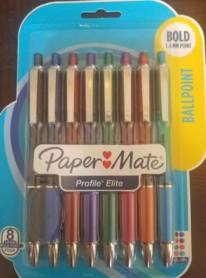 Paper Mate Profile Elite Retractable Ballpoint Pens, Bold Point,8pc ...