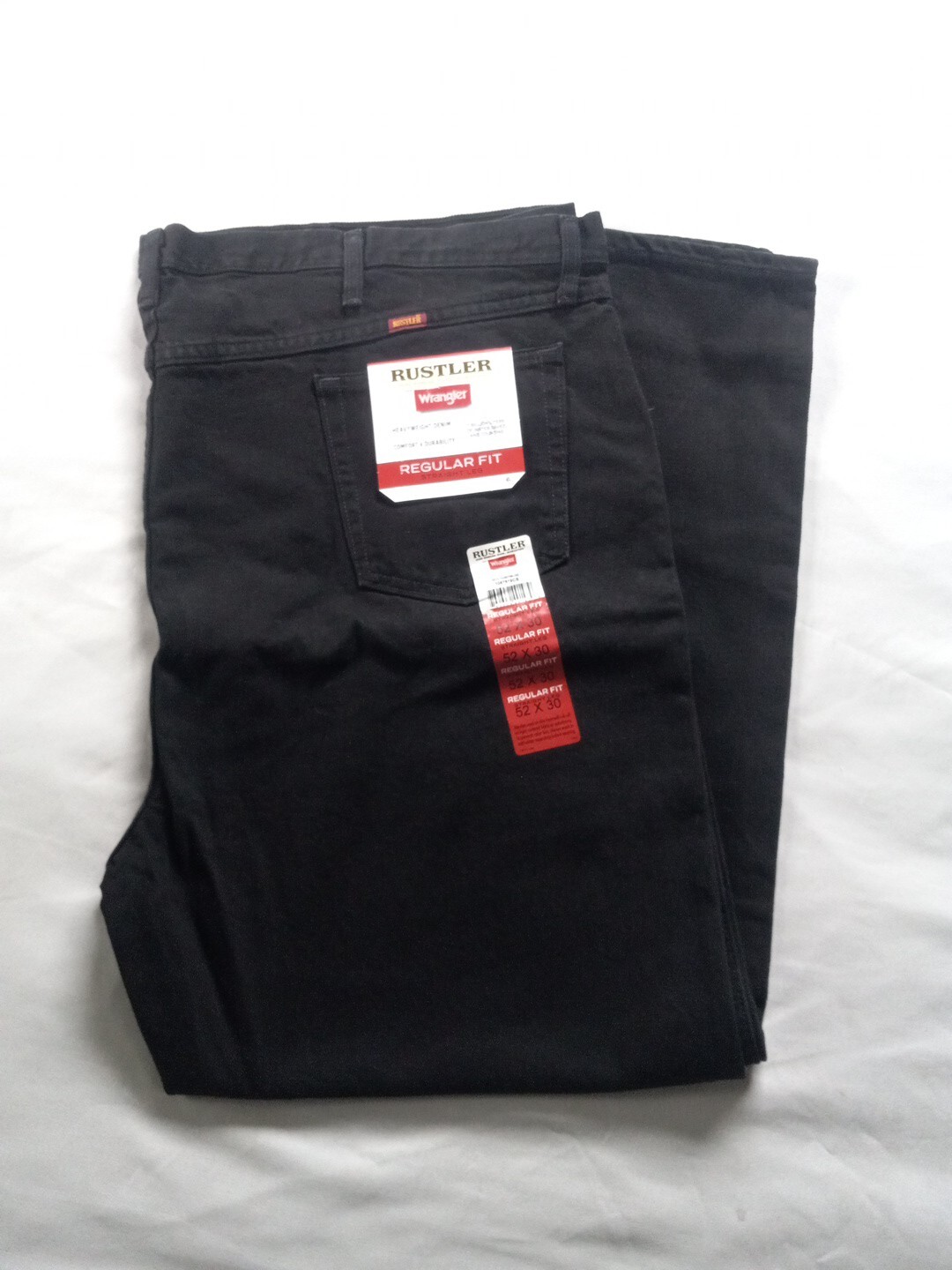 Men's Rustler by Wrangler Classic Regular Fit Straight Leg Jeans Black ...