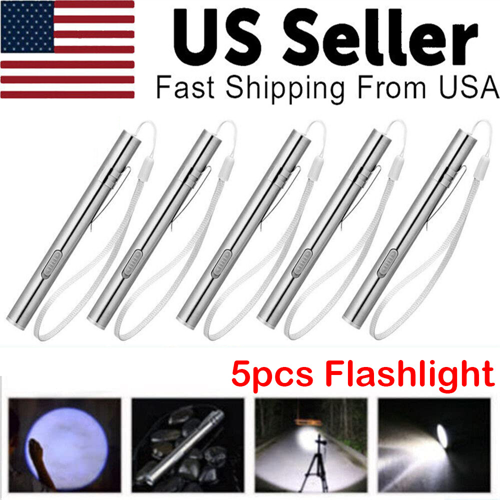 10000Lumens Super Portable Bright Led USB Rechargeable Pen Pocket Torch ...