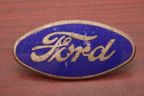 Antique 1930's FORD Radiator Grill Enamel Metal Badge Emblem Ornament ...