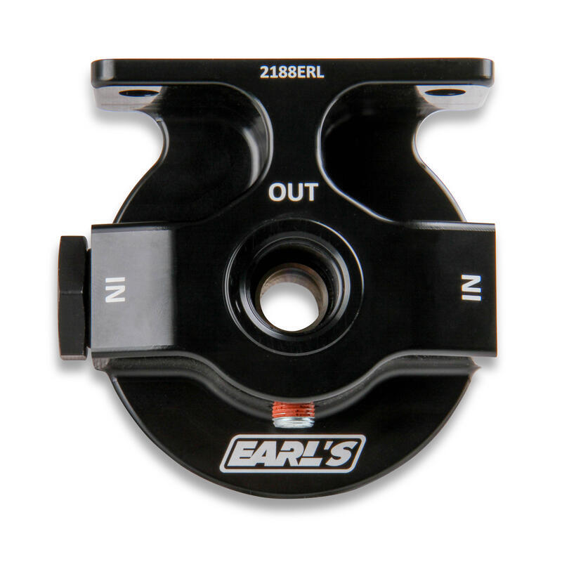 Earl's Oil Filter Mount 2188ERL; Single Remote, Black, Billet 13/16"-16 ...