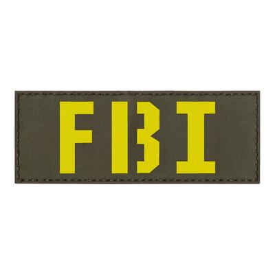 FBI 3x8 reflective yellow letters ranger green plate carrier chest rig ...
