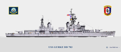 USS Gurke in 60s DD-783 Ship Print US Navy | eBay