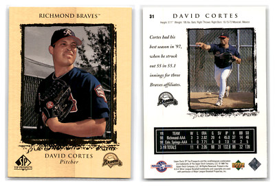 1999 SP Top Prospects #31 David Cortes - Richmond Braves | eBay