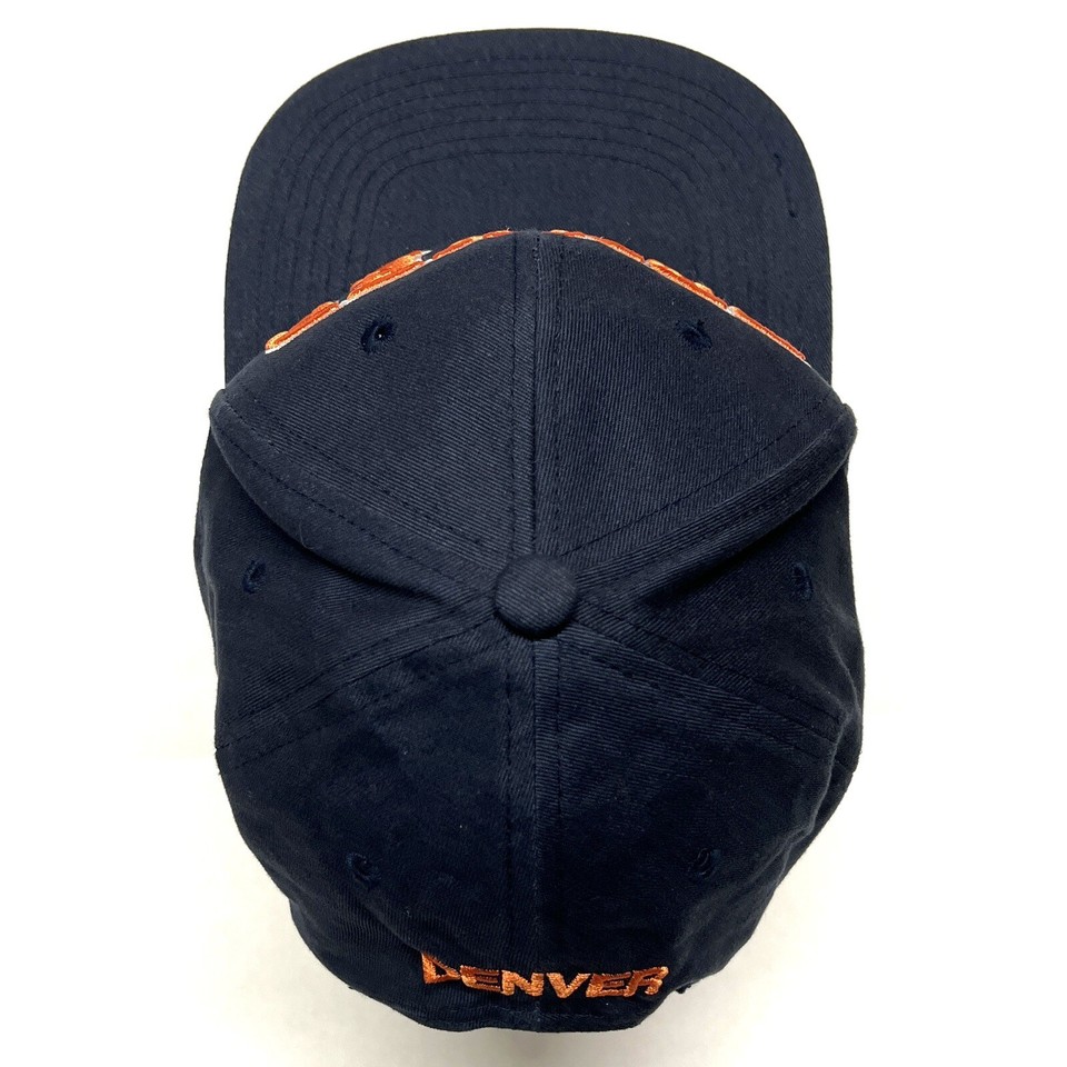 CityHunter USA Hat Denver Dark Navy Embroidered Orange Lettering Cap ...