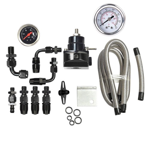 Adjustable Fuel Pressure Regulator Kit 6AN Fitting End EFI Bypass Kit ...